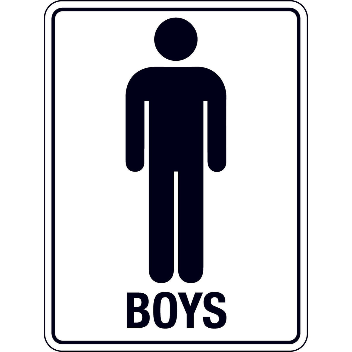 Boy Bathroom Logo MEN Restroom Sign Styrene – Exit Sign Warehouse