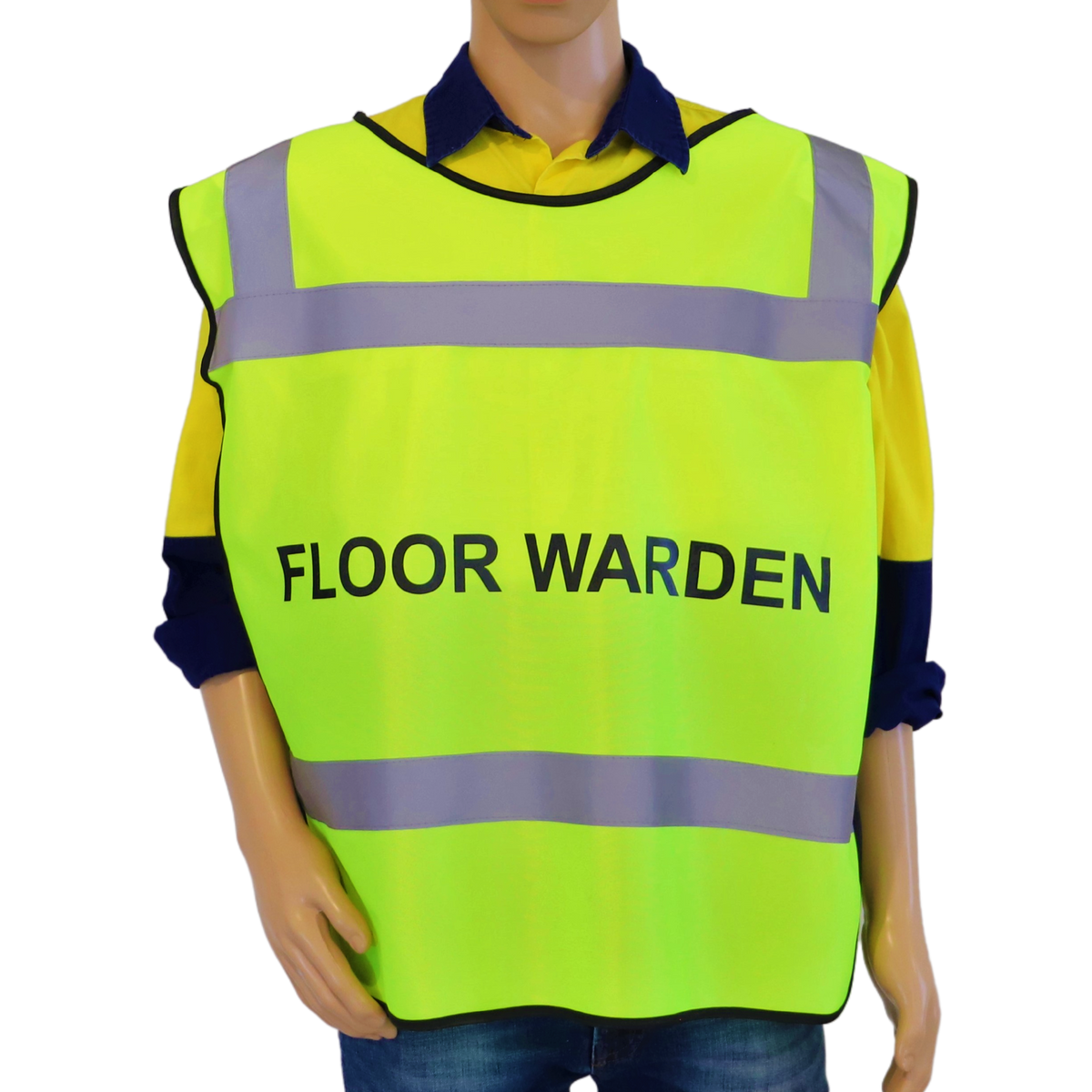 Yellow Hi Vis Floor Warden Vest | Warden Vests/Tabards
