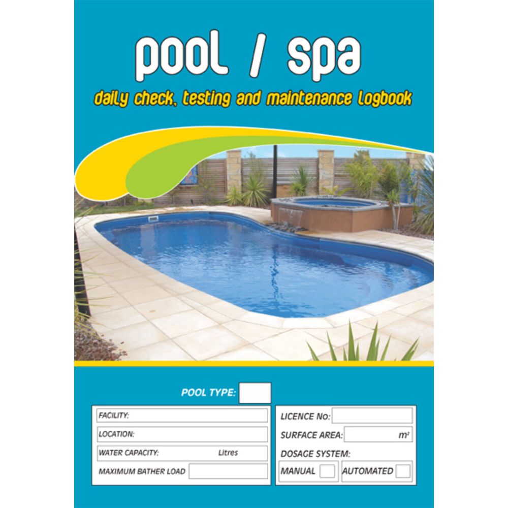 Pool & Spa Daily Check & Testing Maintenance Logbook