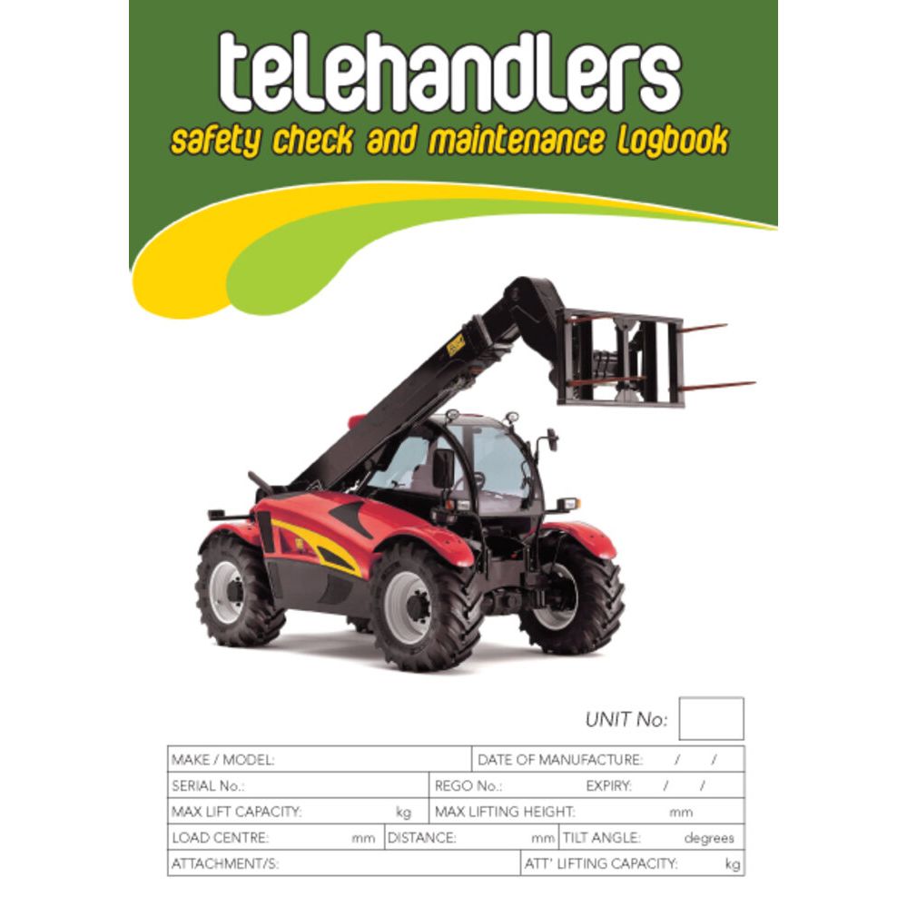 Telehandler Pre Start Safety & Maintenance Checklist Logbook
