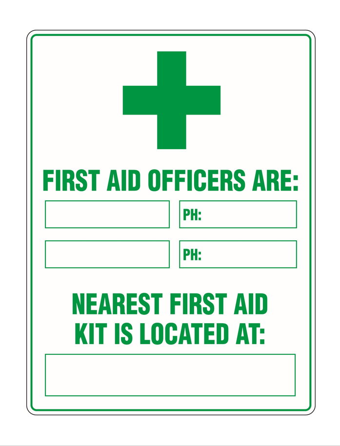 First Aid Sign | First Aid Officers Are: Sign | Emergency Response Products