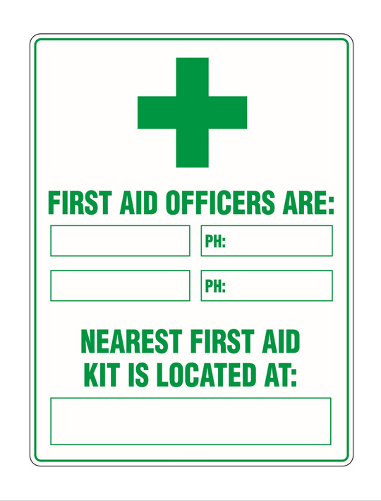 First Aid Sign | First Aid Officers Are: Sign | Emergency Response Products