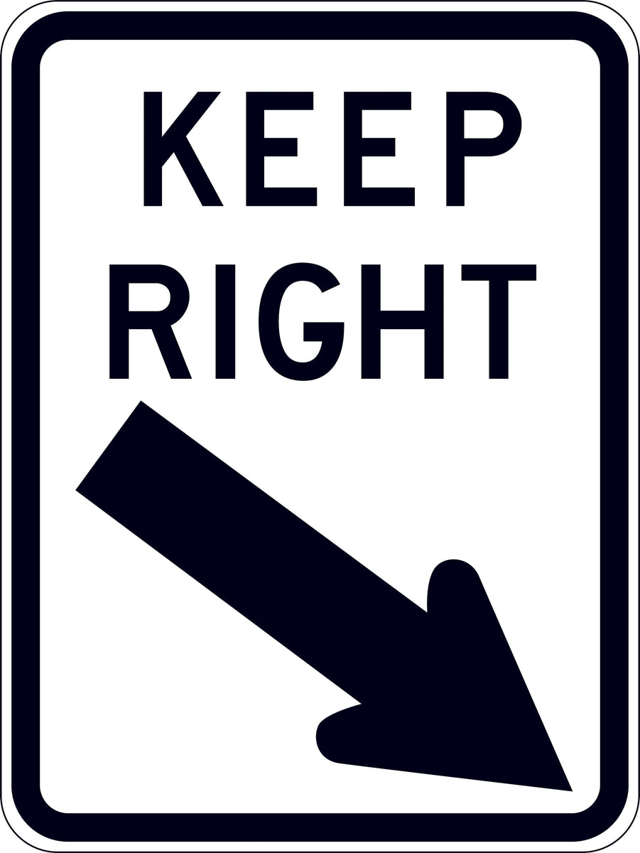 Traffic Sign 'Keep Right Arrow'