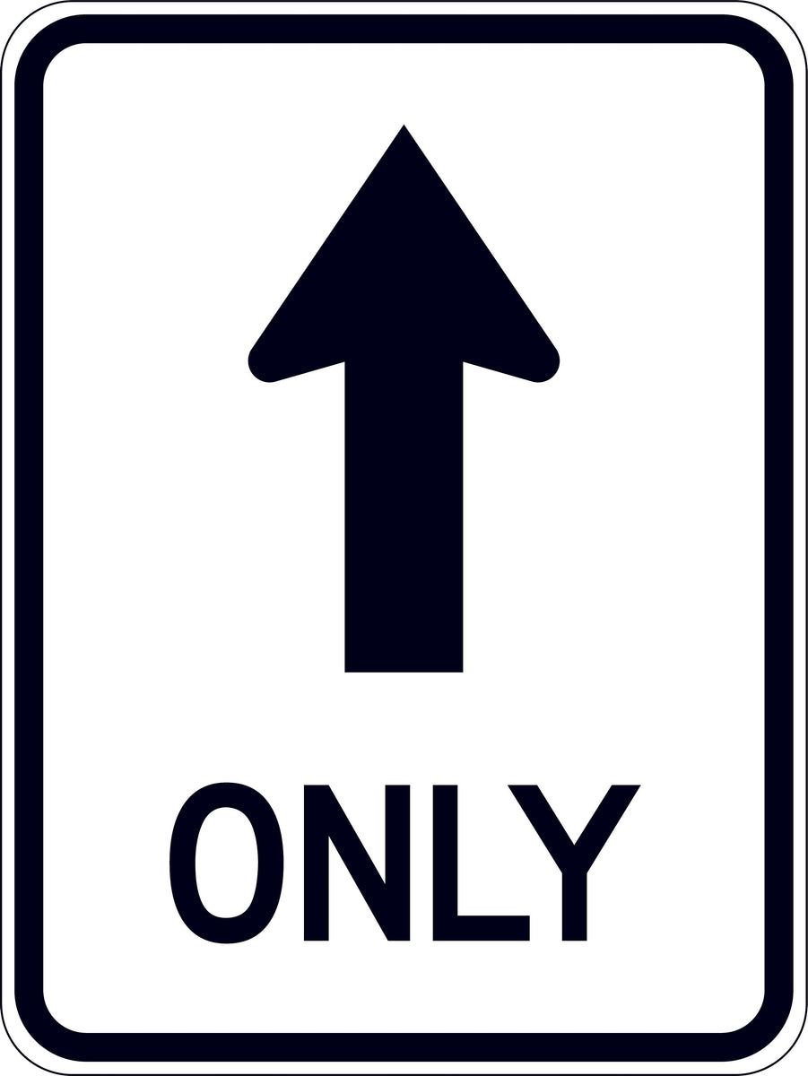 Traffic Sign 'Only (Straight Arrow)'