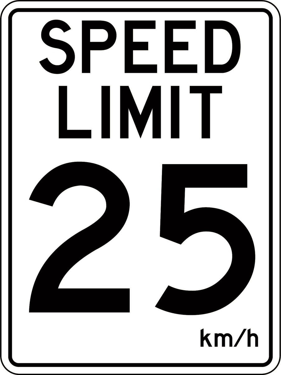 Traffic Sign 'Speed Limit 25' km/h
