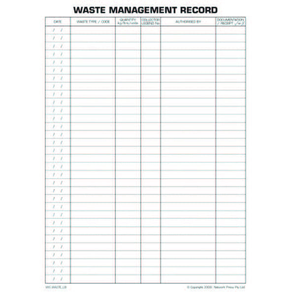 Waste Management Record Book | Proactive Group Australia